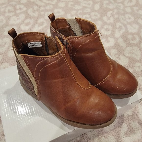 OshKosh B'gosh | Shoes | Brown And Tan Glitter Girls Boots | Poshmark